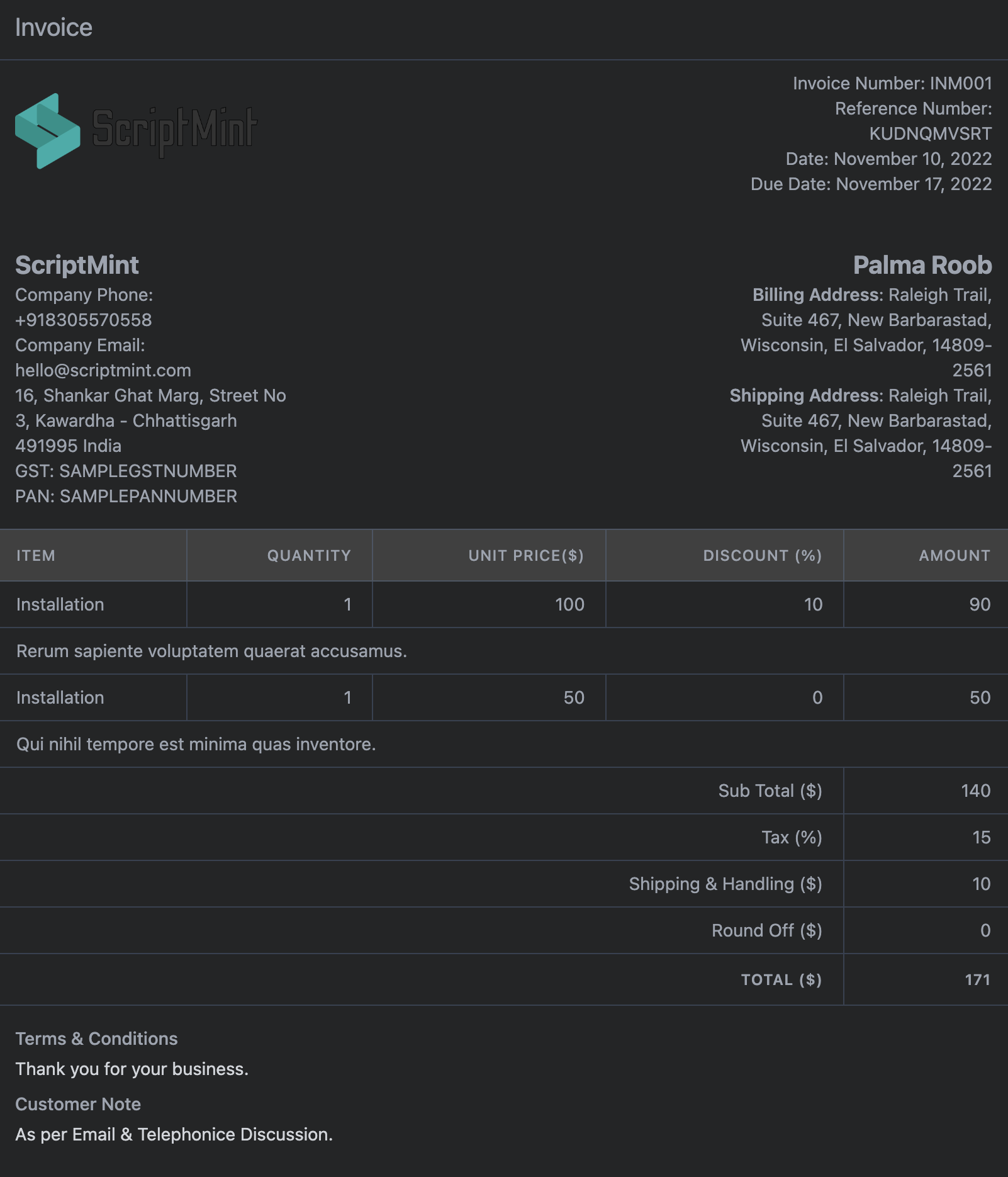 Mint Invoice - Better Invoicing tool for Individuals, Freelancers & Teams by ScriptMint
